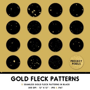 Gold Fleck Patterns, Digital Paper Pack, Seamless Patterns, Gold Paint ...