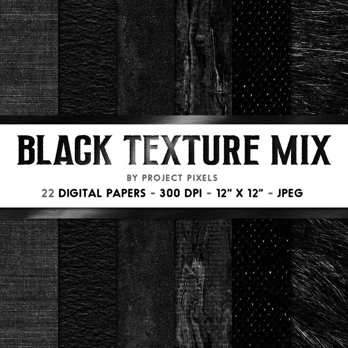 Black Texture Mix Digital Paper Black Textiles Grunge - Etsy