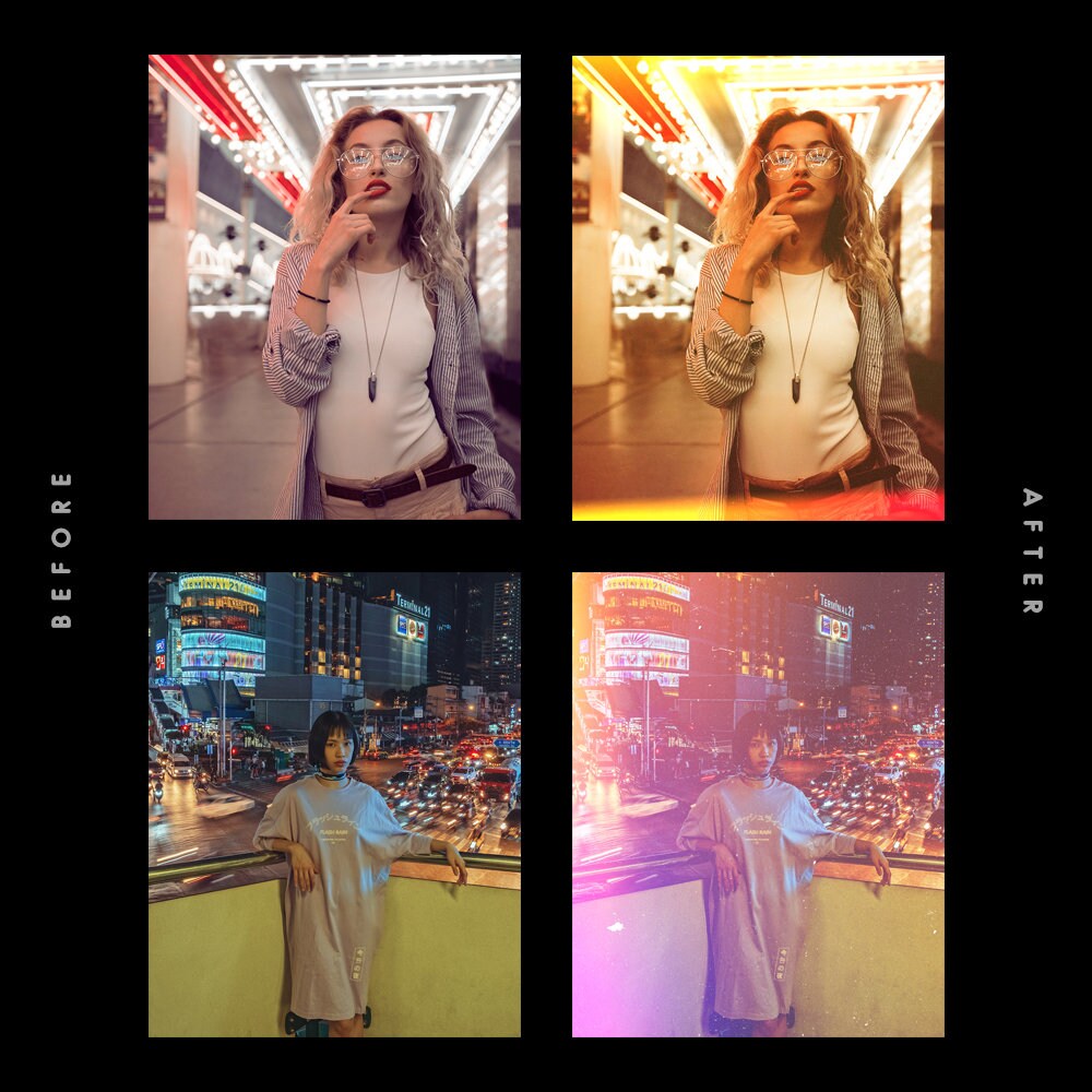 60 Retro Photo Overlays, Photography Overlays Kit, Light Leaks, Color ...