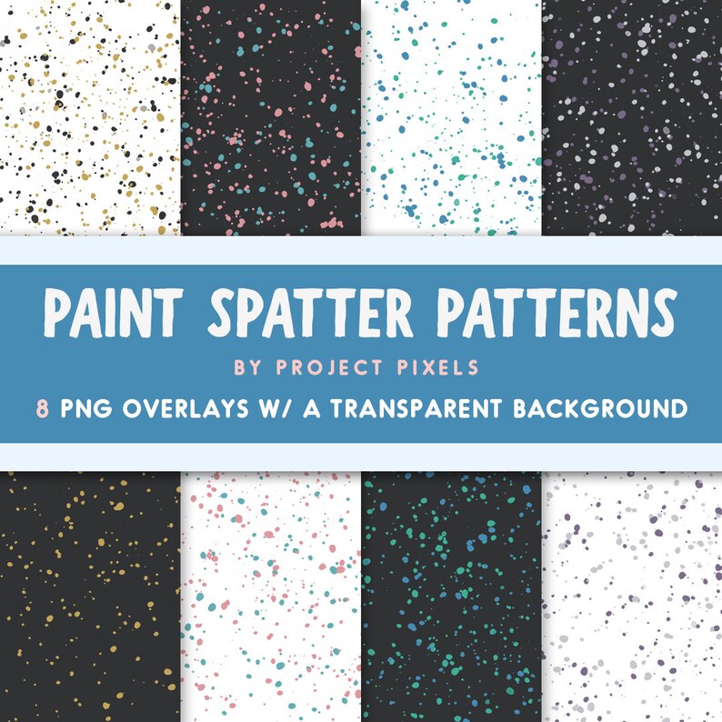 Paint Spatter Patterns, Digital Paper Pack, Seamless Patterns, Texture ...