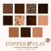 Copper & Clay Mixed Digital Paper Pack, Mixed Media Texture Paper ...