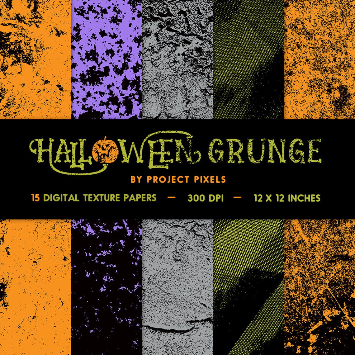 Halloween Grunge Textures, Digital Paper, Gritty Texture, Colorful ...