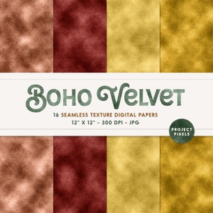 Boho Velvet, Digital Paper Pack, Rich Velvet Seamless Textures ...