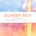 Sunset Sky Digital Paper, Soft Paint Texture, Sky Backgrounds, Sun Art ...