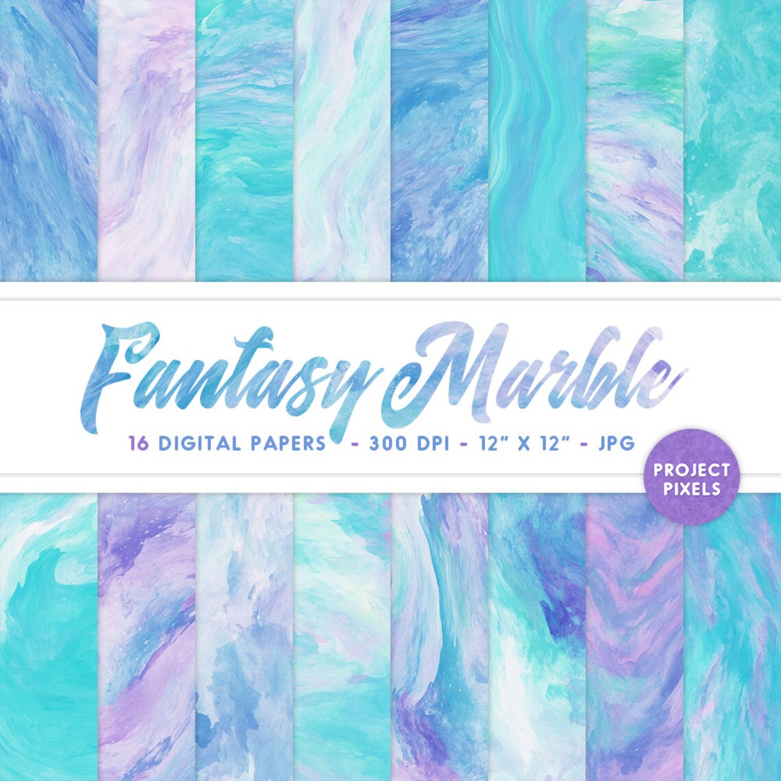 Fantasy Marble Digital Paper Iridescent Digital Pastel - Etsy