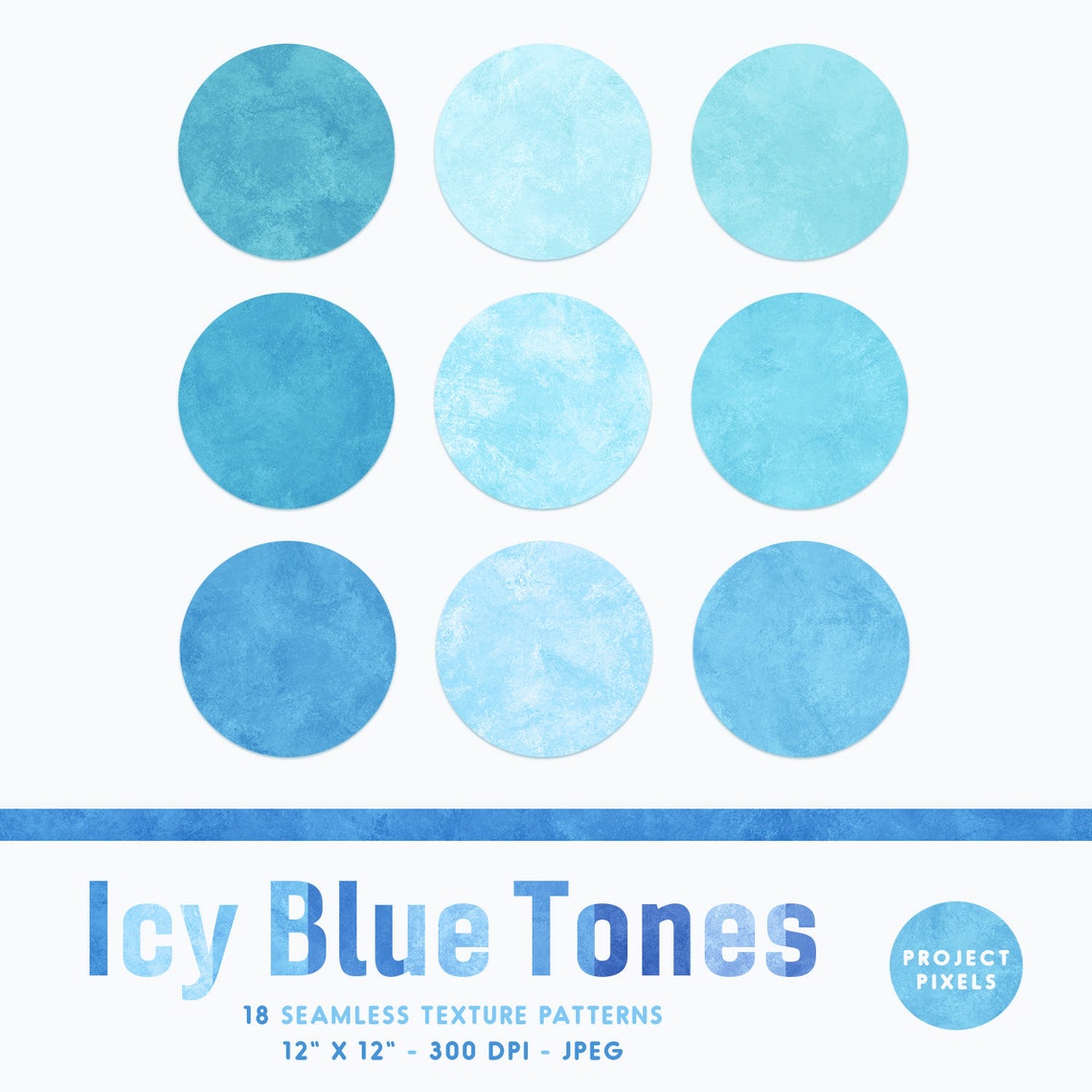 Icy Blue Tones Seamless Texture Patterns Gradient Digital - Etsy