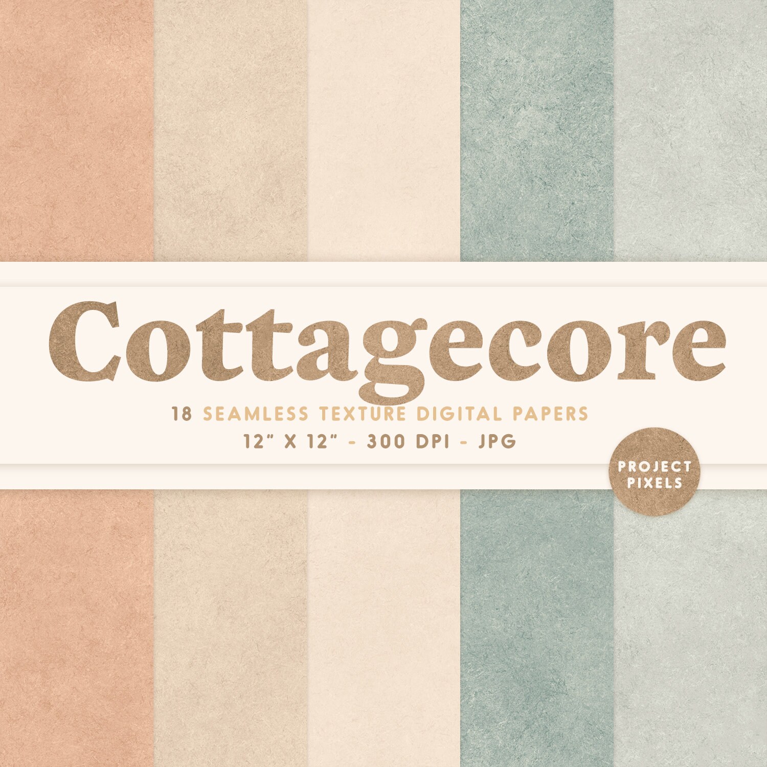 Cottagecore Digital Paper Pack, Earthy Seamless Textures, Natural Color ...