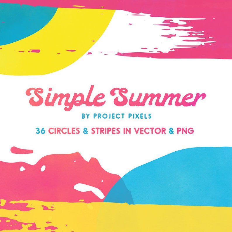 Simple Summer, Graphic Design Pack, Paint Stroke Clip Art, Design ...