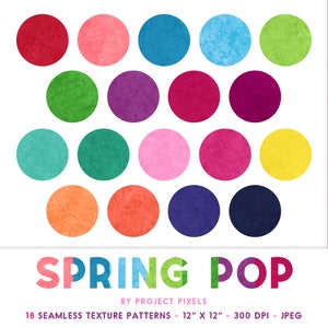 Spring Pop Color, Rainbow Paper Pack, Digital Art Textures, Seamless ...