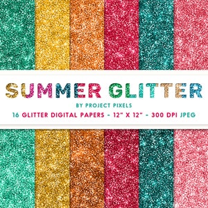 Summer Glitter Digital Paper, Glitter Backgrounds, Glitter Art Texture ...