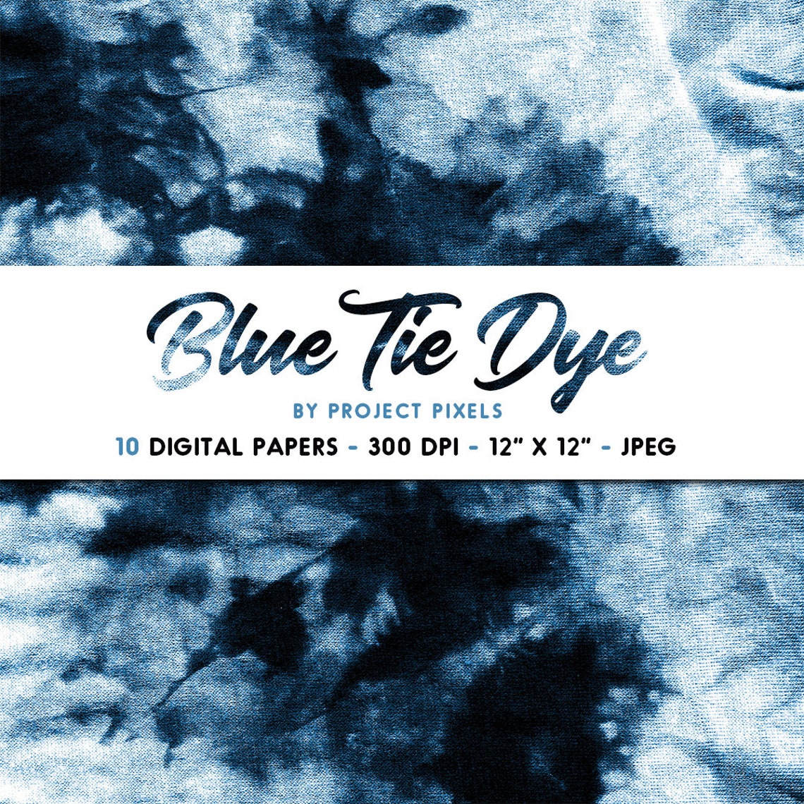 Blue Tie Dye Digital Paper Fabric Texture Ink Art Paper - Etsy