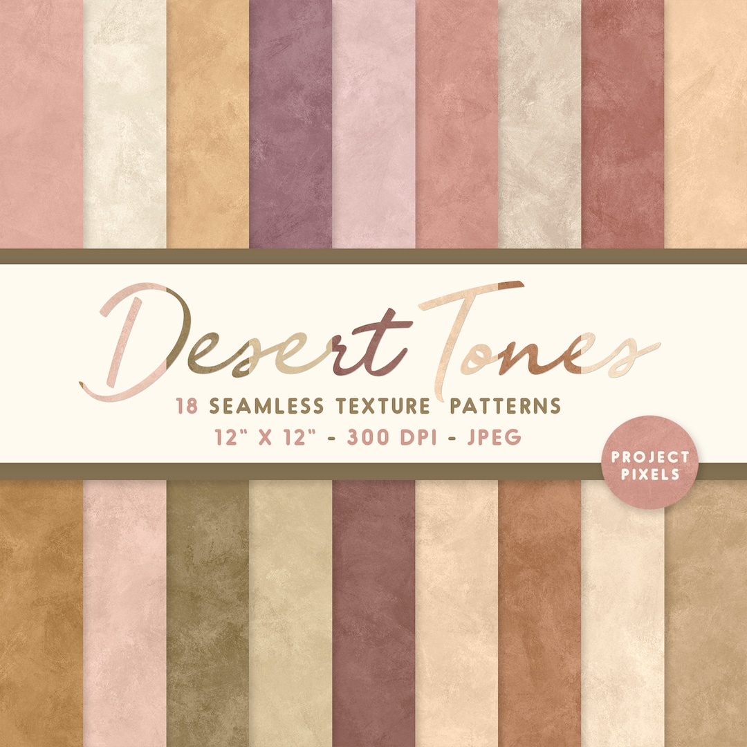 Desert Tones, Digital Paper Pack, Soft Boho Seamless Textures, Natural ...