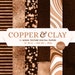 Copper & Clay Mixed Digital Paper Pack, Mixed Media Texture Paper ...