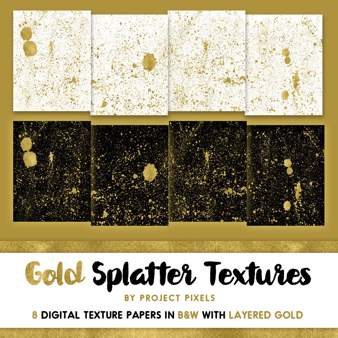 Gold Splatter Textures Gold Grunge Paper Ink Digital Paper - Etsy