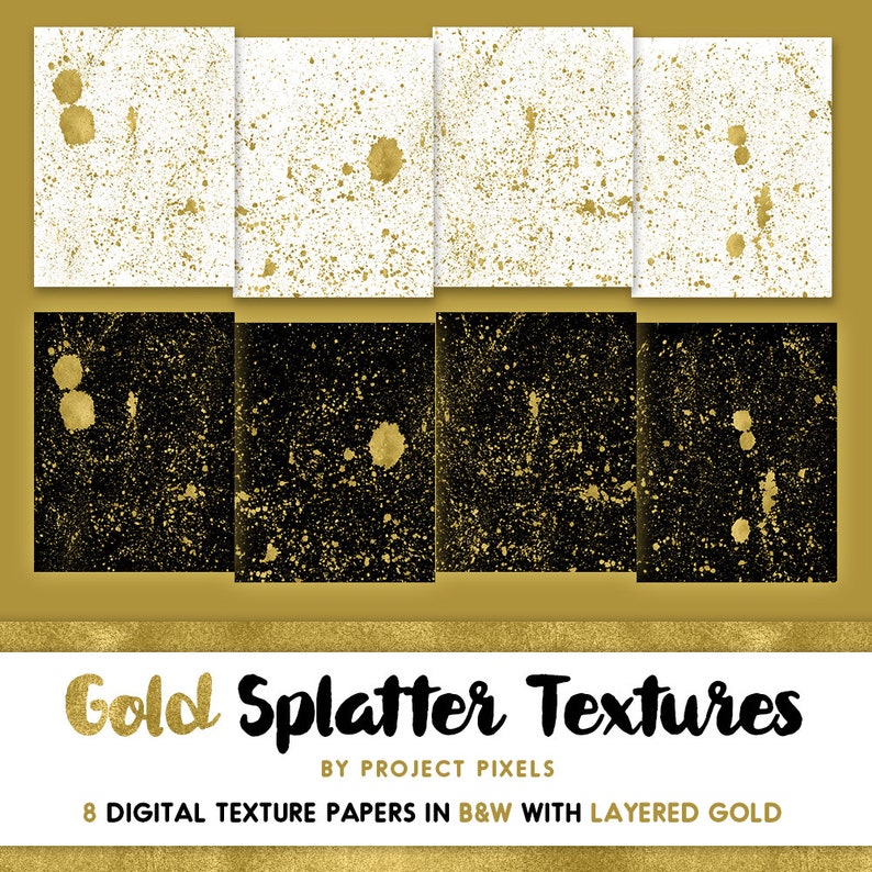 Gold Splatter Textures Gold Grunge Paper Ink Digital Paper - Etsy