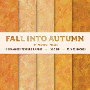 Fall Into Autumn, Fall Color Paper, Digital Paper, Paint Texture ...
