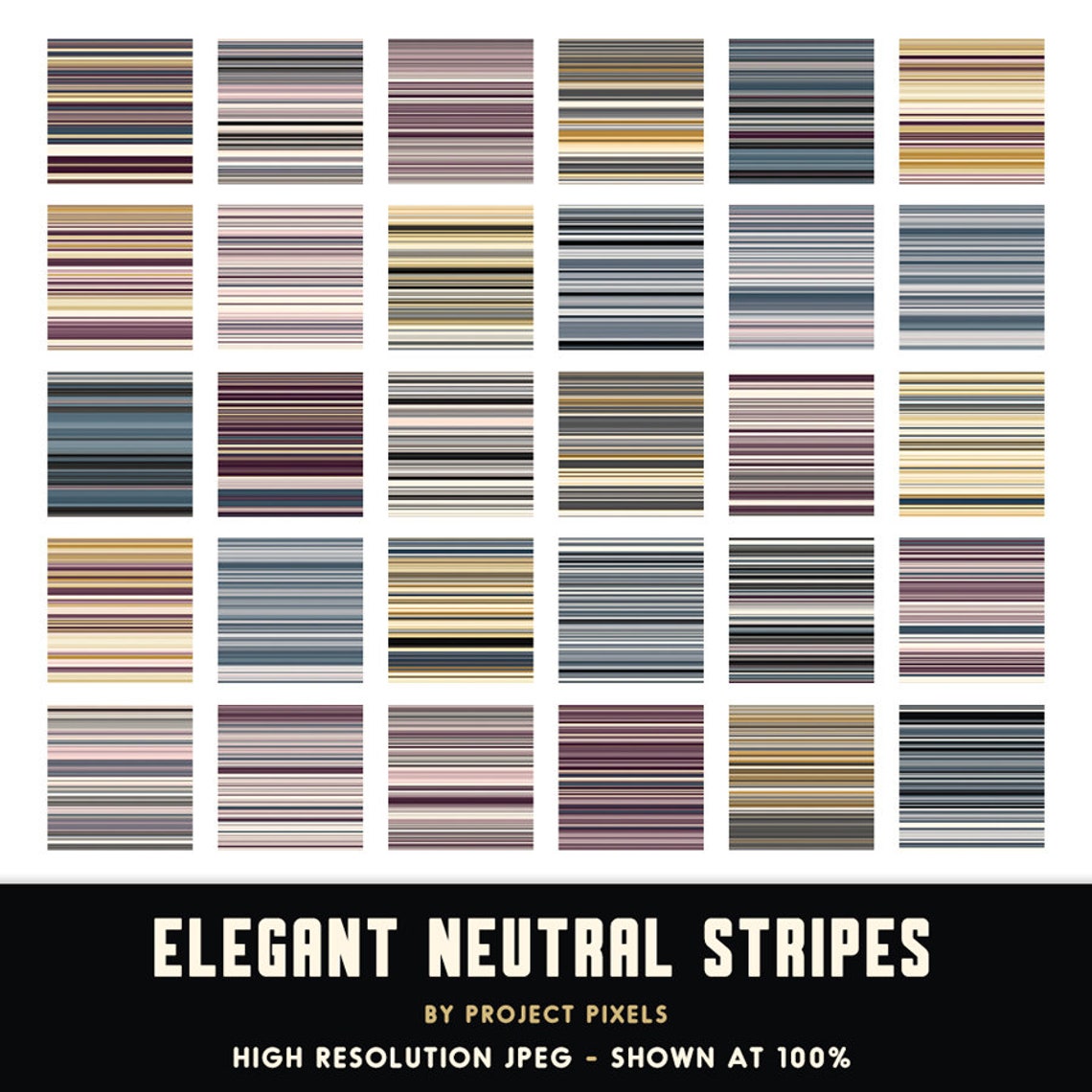 Elegant Neutral Stripes Digital Paper Seamless Patterns - Etsy