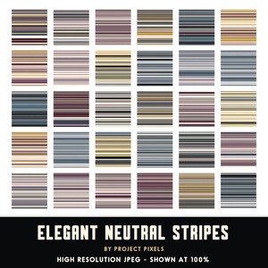 Elegant Neutral Stripes Digital Paper, Seamless Patterns, Gradient ...
