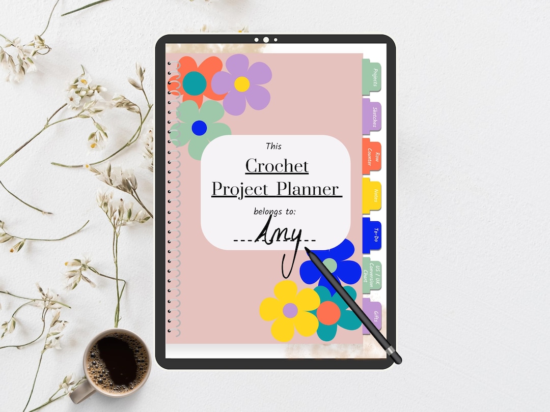 Crochet Project Planner | Printable Journal, Pattern Tracker (digital ...