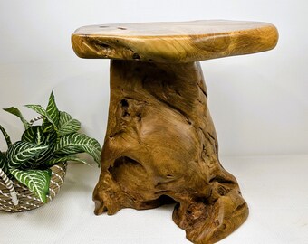 Solid Wood Tree Edge Table - Etsy