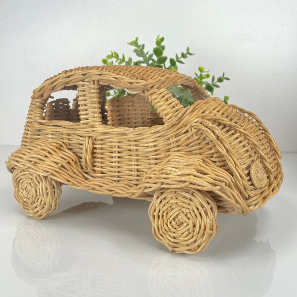 Wicker Car Toy - Etsy