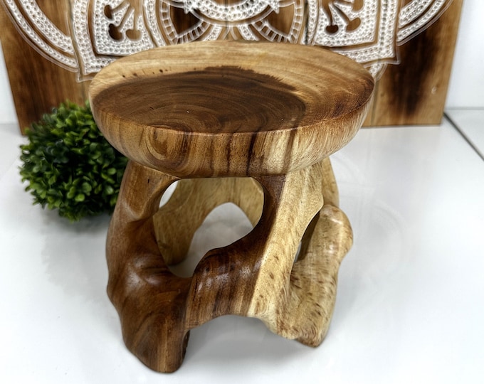 LIVE EDGE STOOL, Handmade Altar, Farmhouse Stool, Garden Stool, Tree ...