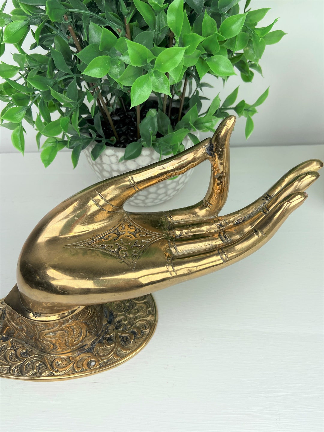 BUDDHA DOOR PULL, Gold Mudra Hand, Coat Hook, Wall Accessory, Buddha ...