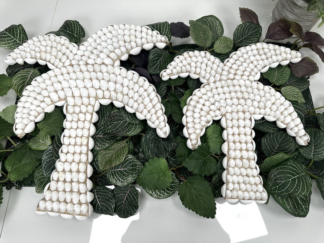 SHELL PALM TREE, Indonesian Art, Shell Wall Decor, Coastal Wall Hanging ...