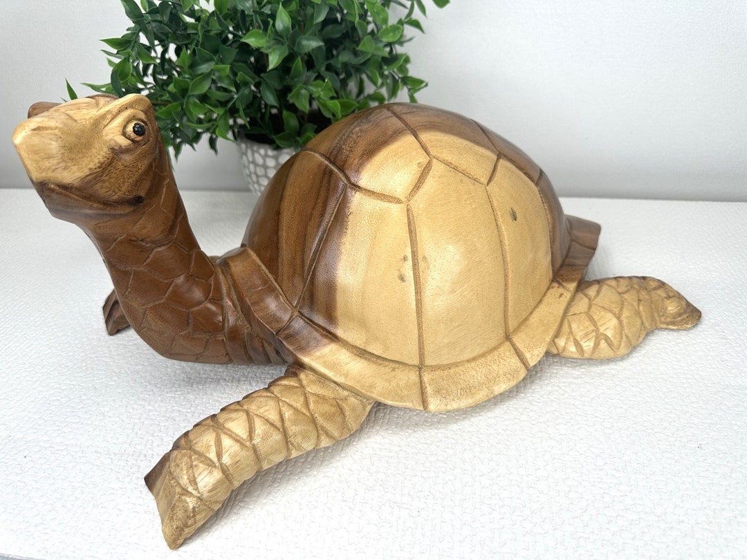 HAND CARVED TURTLE, Turtle Wooden Carving, Turtle Wooden Sculpture ...
