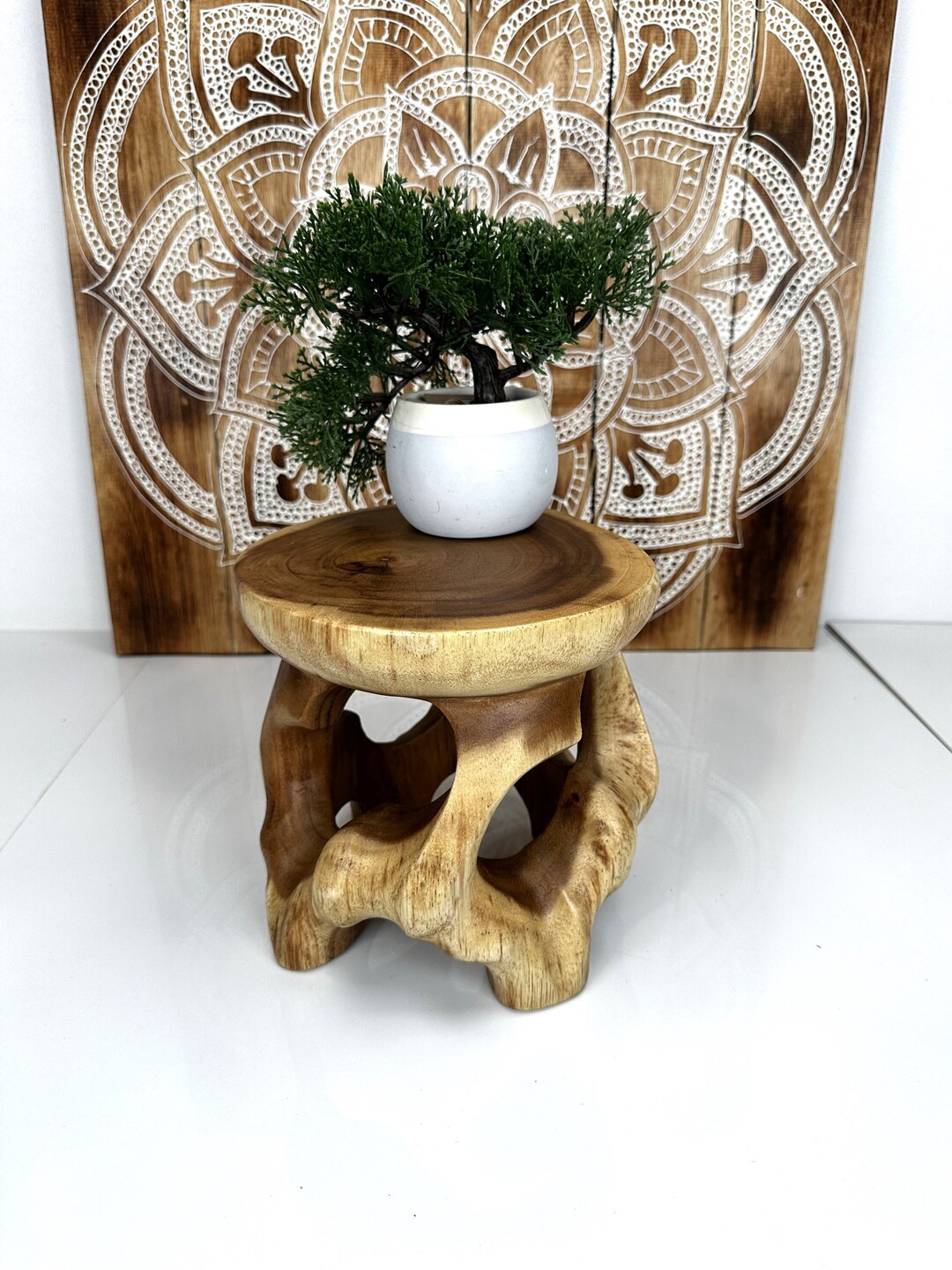 LIVE EDGE STOOL, Handmade Altar, Farmhouse Stool, Garden Stool, Tree ...