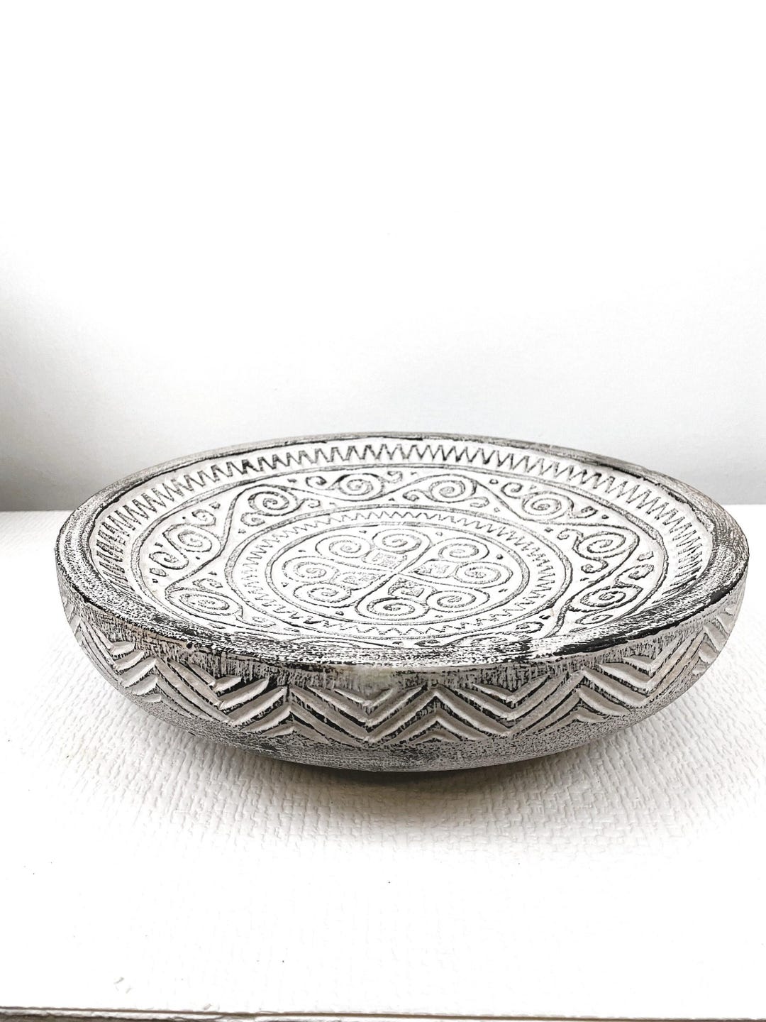 Hand Carved Wood Plate: Balinese Floral Centerpiece (13.5") - Etsy