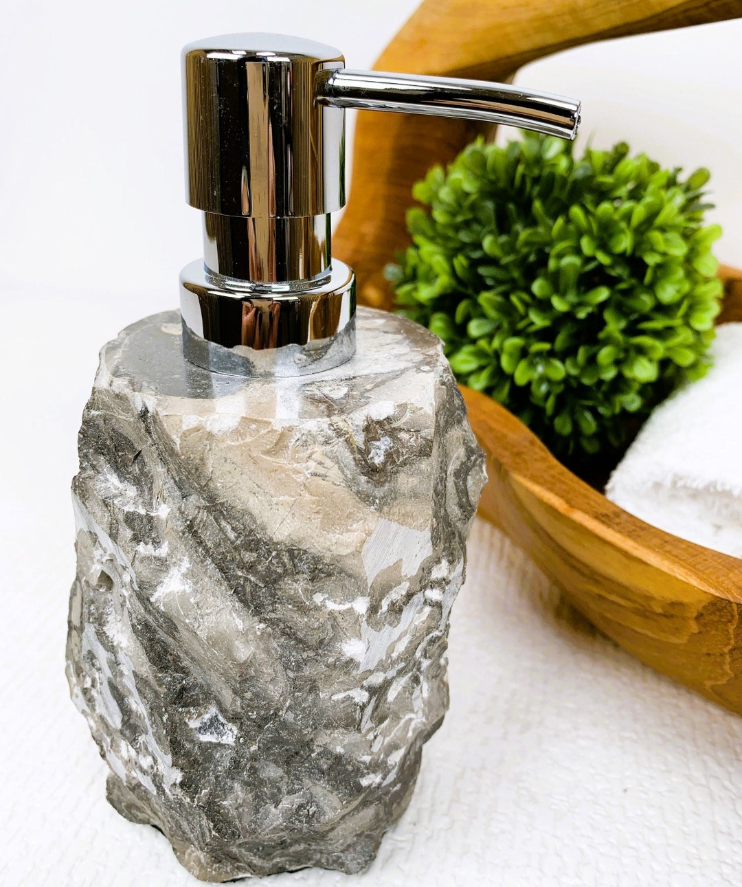 STONE SOAP DISPENSER, Rustic Soap Dispenser, Lotion Pump, Liquid Soap ...