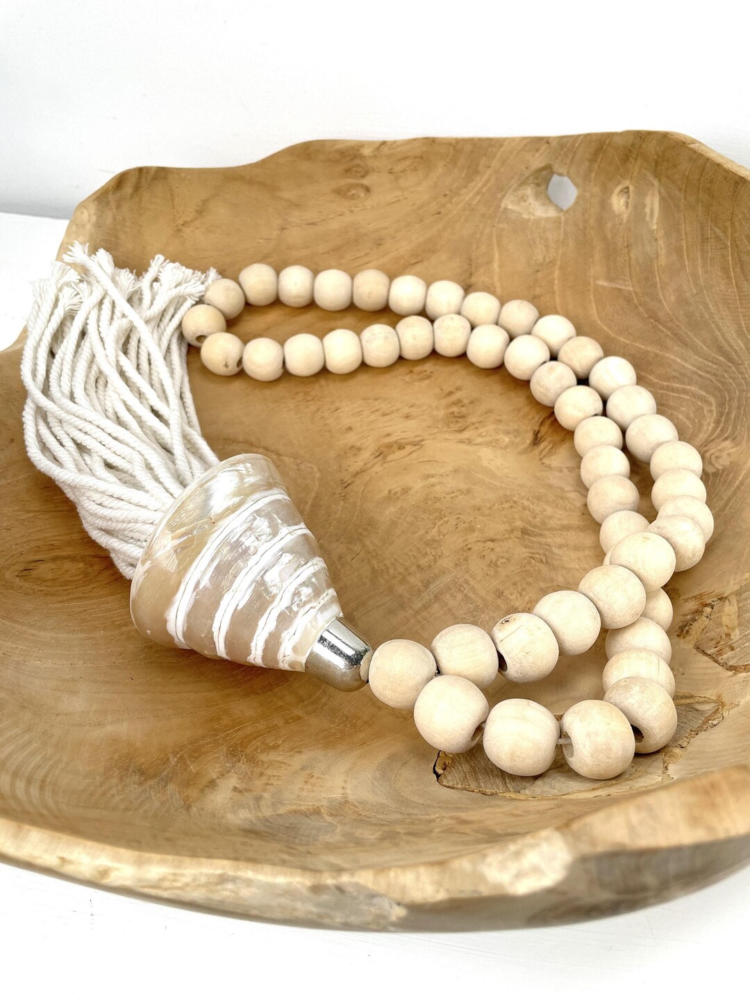 SEASHELL BEADED TASSEL, Boho Shell Garland, Decorative Shell Tassel ...