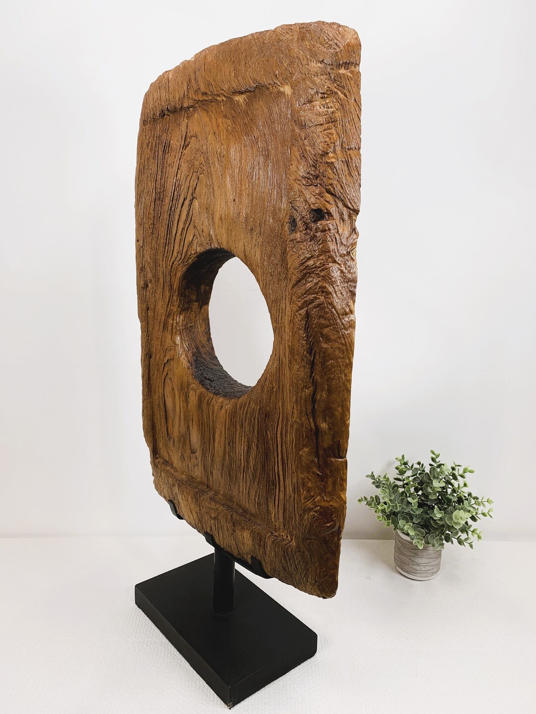 RECYCLED WOOD ART, Teak Centerpiece, Wood Artifact, Primitive Showpiece ...