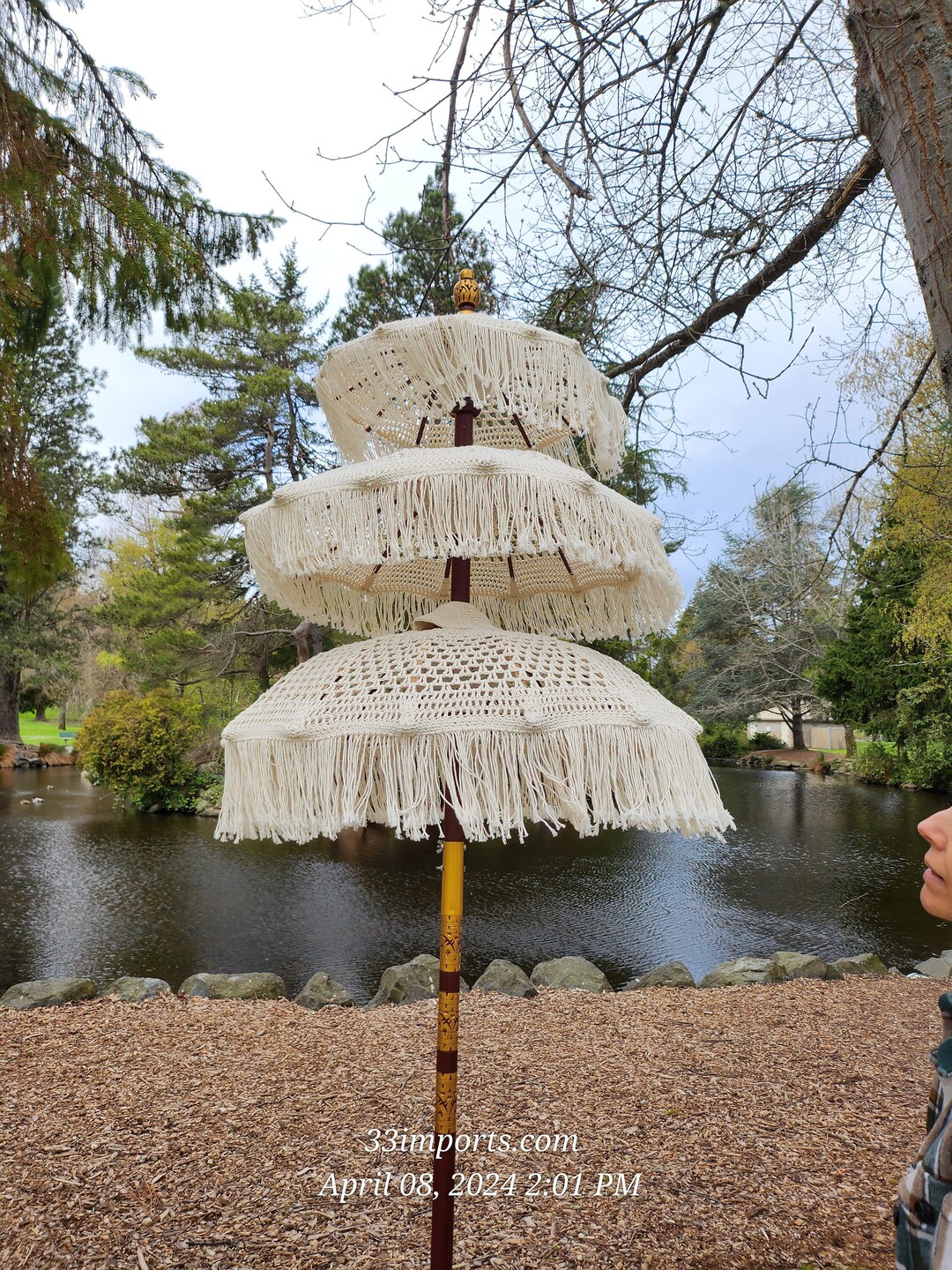 MACRAME UMBRELLAS-TRIPLE, Bali Umbrellas, Wedding Umbrellas, Asian ...