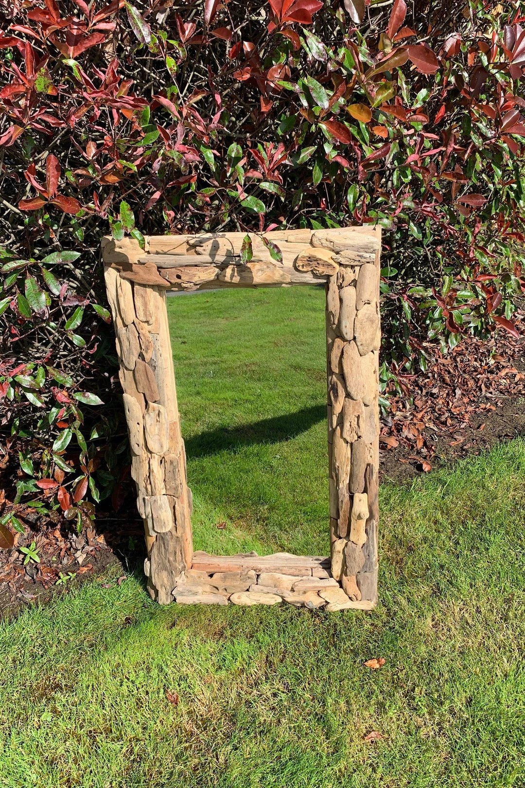 DRIFTWOOD MIRROR, Rustic Wood Mirror, Beach Wood Mirror, Coastal Home ...