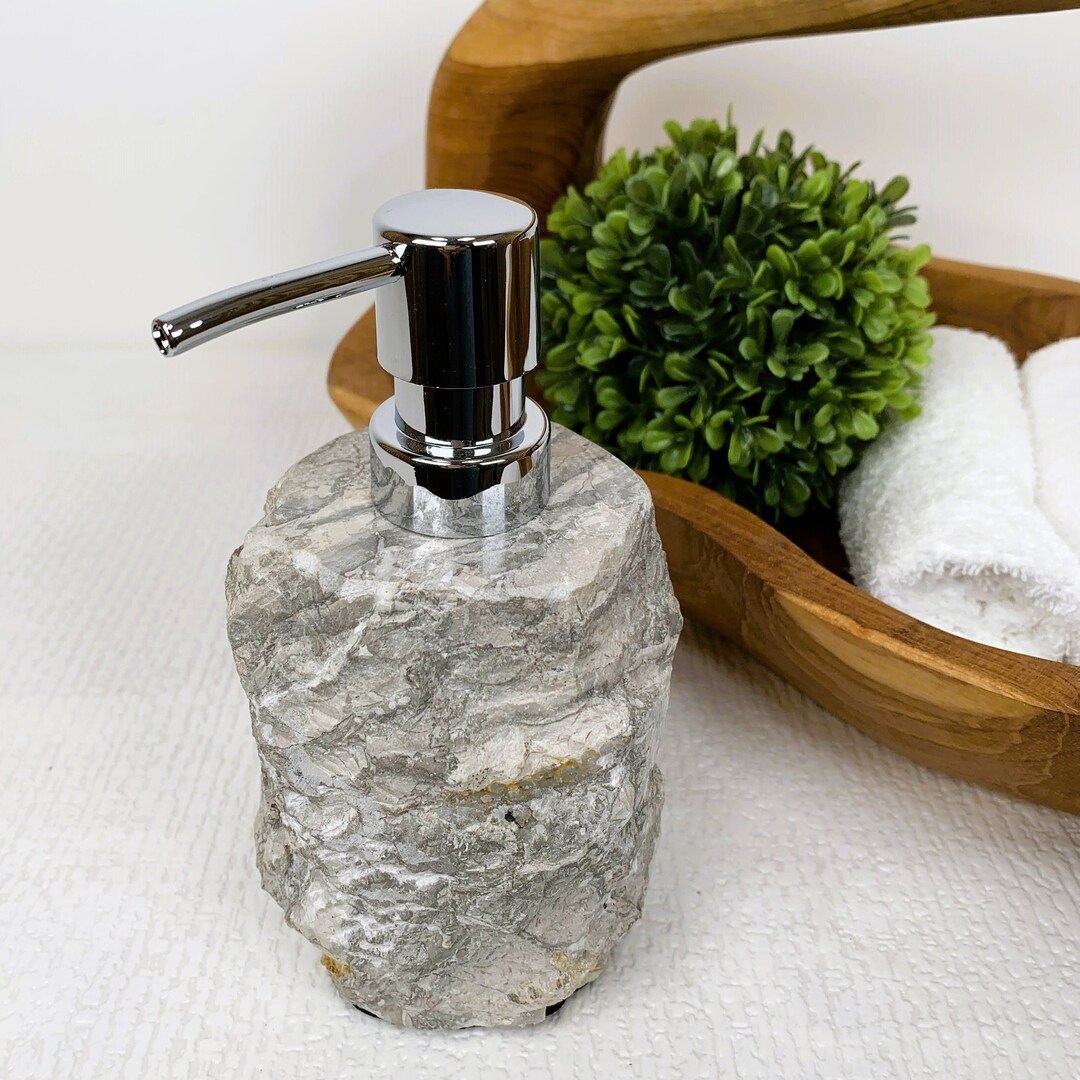 STONE SOAP DISPENSER, Rustic Soap Dispenser, Lotion Pump, Liquid Soap ...