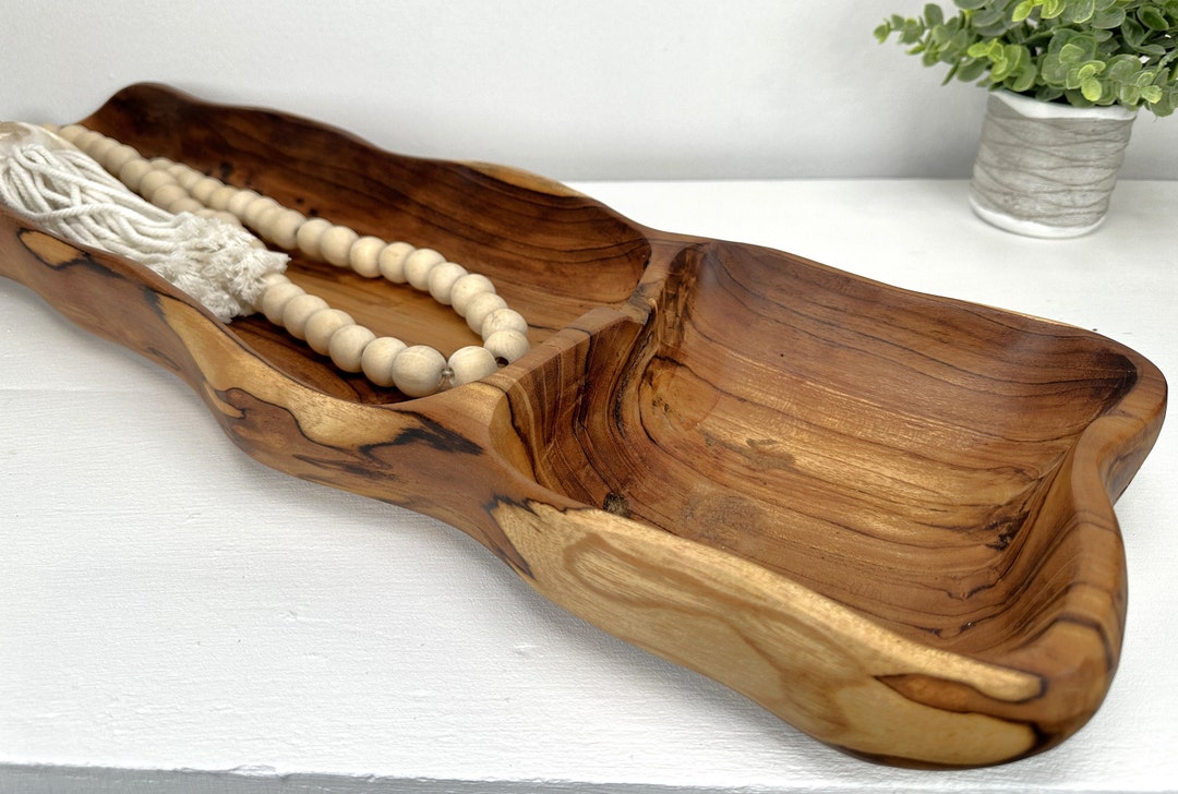 LIVE EDGE TRAY, Wooden Vessel, Teak Wood Bowl, Wood Fruit Bowl, Live ...