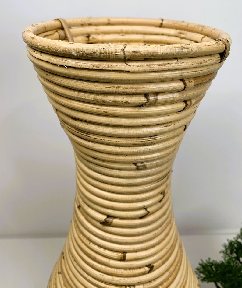RATTAN FLOOR VASE Handcrafted Vase Wicker Vase Natural Wood - Etsy