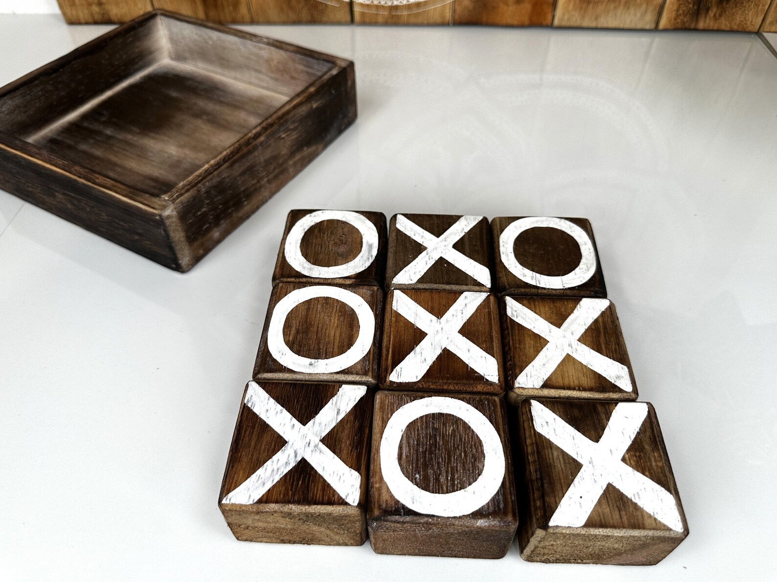 HANDMADE BOARD GAME, Boho Board Game, Rustic Tic Tac Toe, Colorful ...