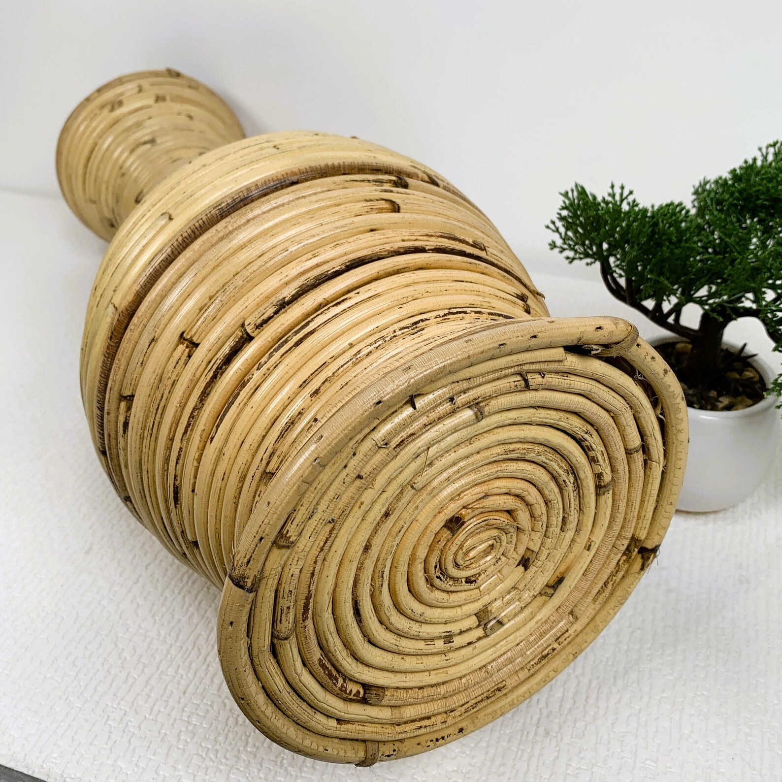 RATTAN FLOOR VASE Handcrafted Vase Wicker Vase Natural Wood - Etsy