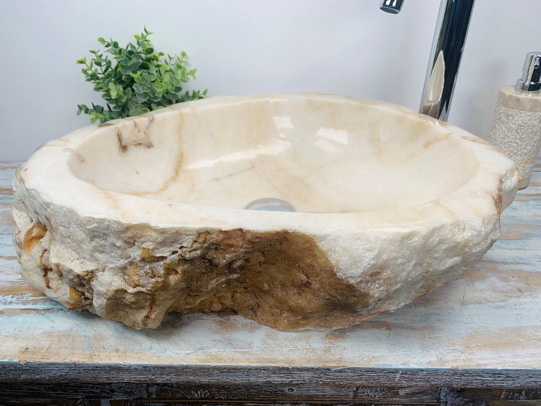 LARGE ONYX MARBLE Sink, Stone Bathroom Sink, Vessel Sinks, Natural ...