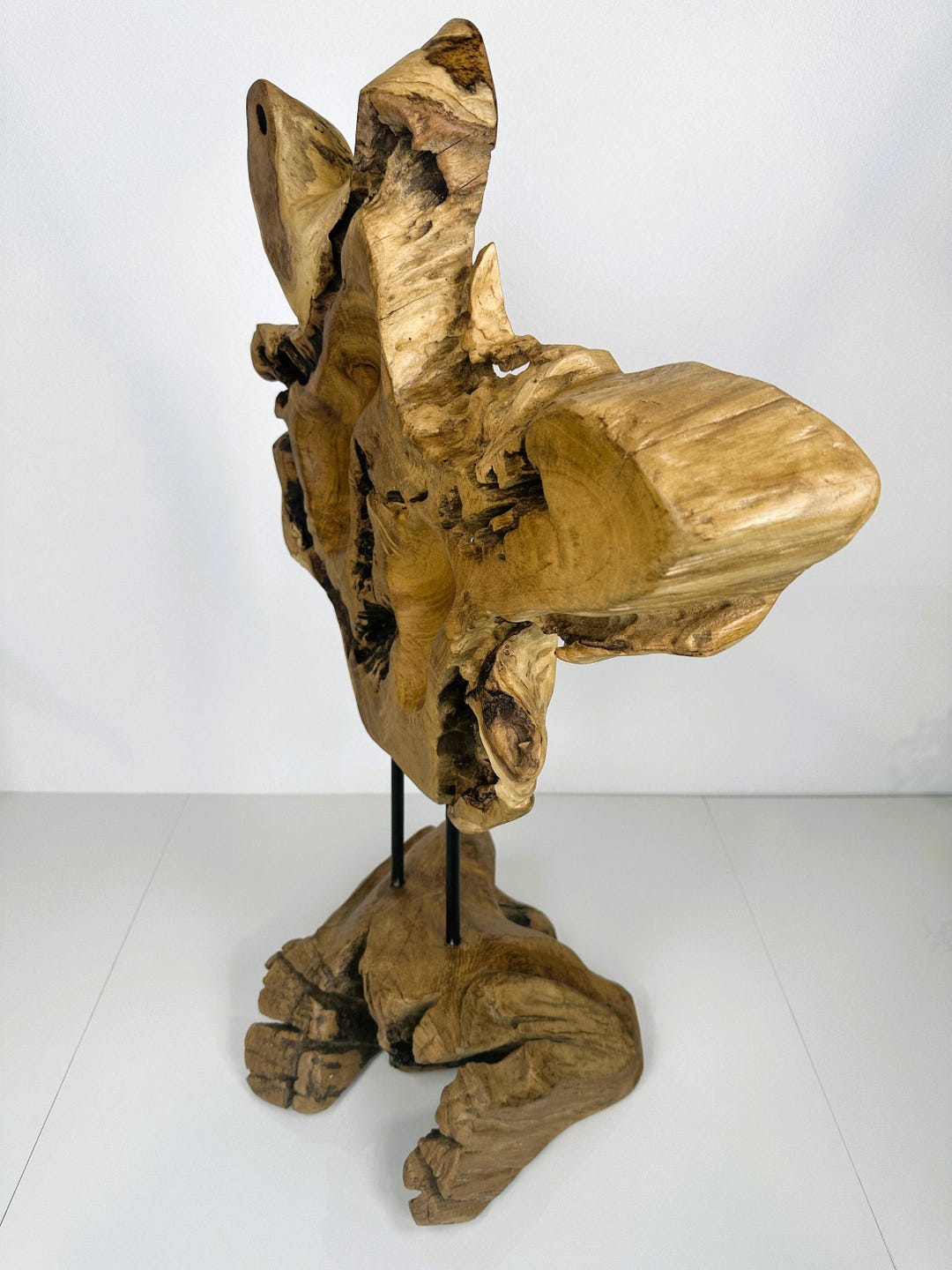 TEAK TABLETOP SCULPTURE, Foreign Wood Carving, Shapeless Wood Carving ...