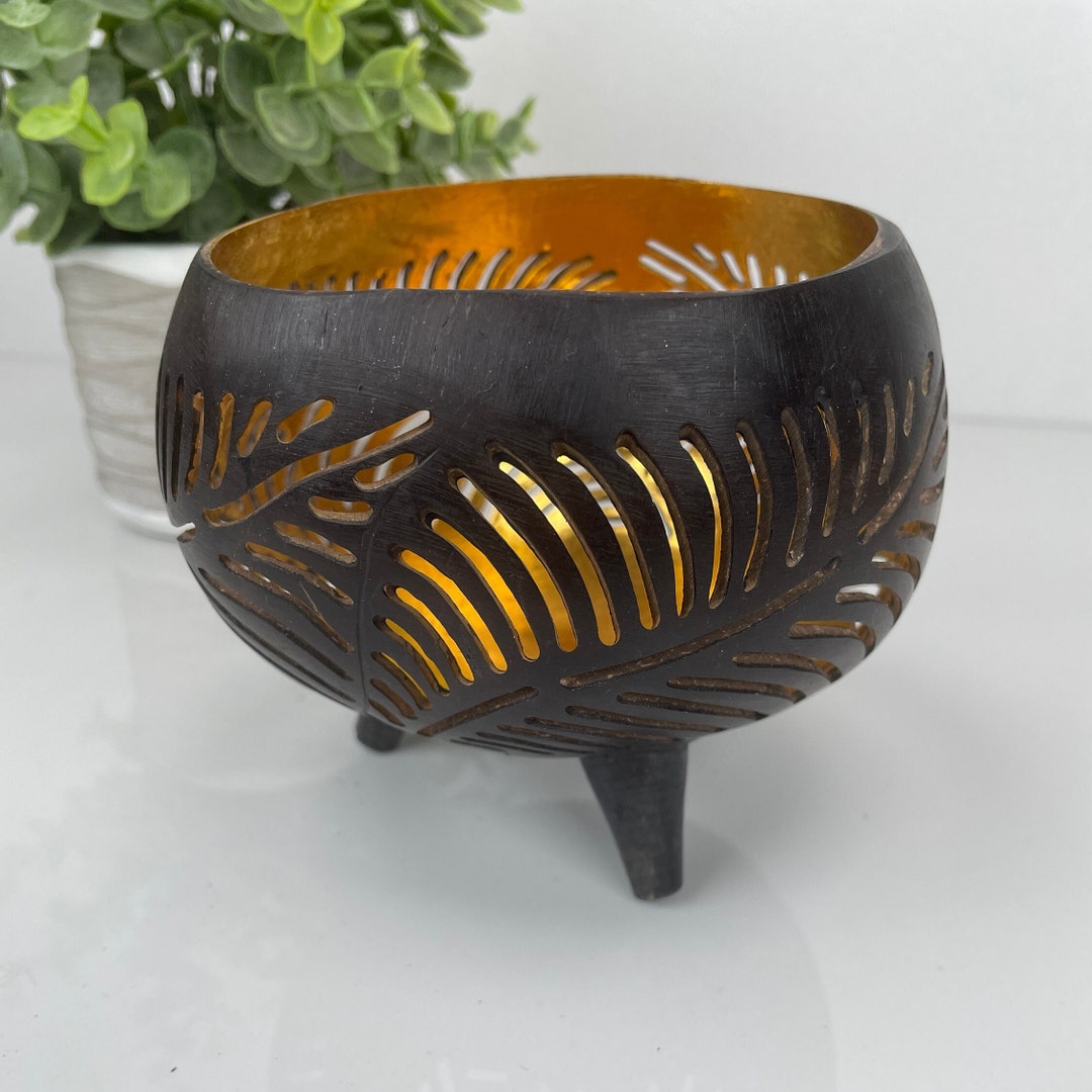 COCONUT SHELL BOWL, Coconut Table Decor, Coconut Tealight, Coconut ...