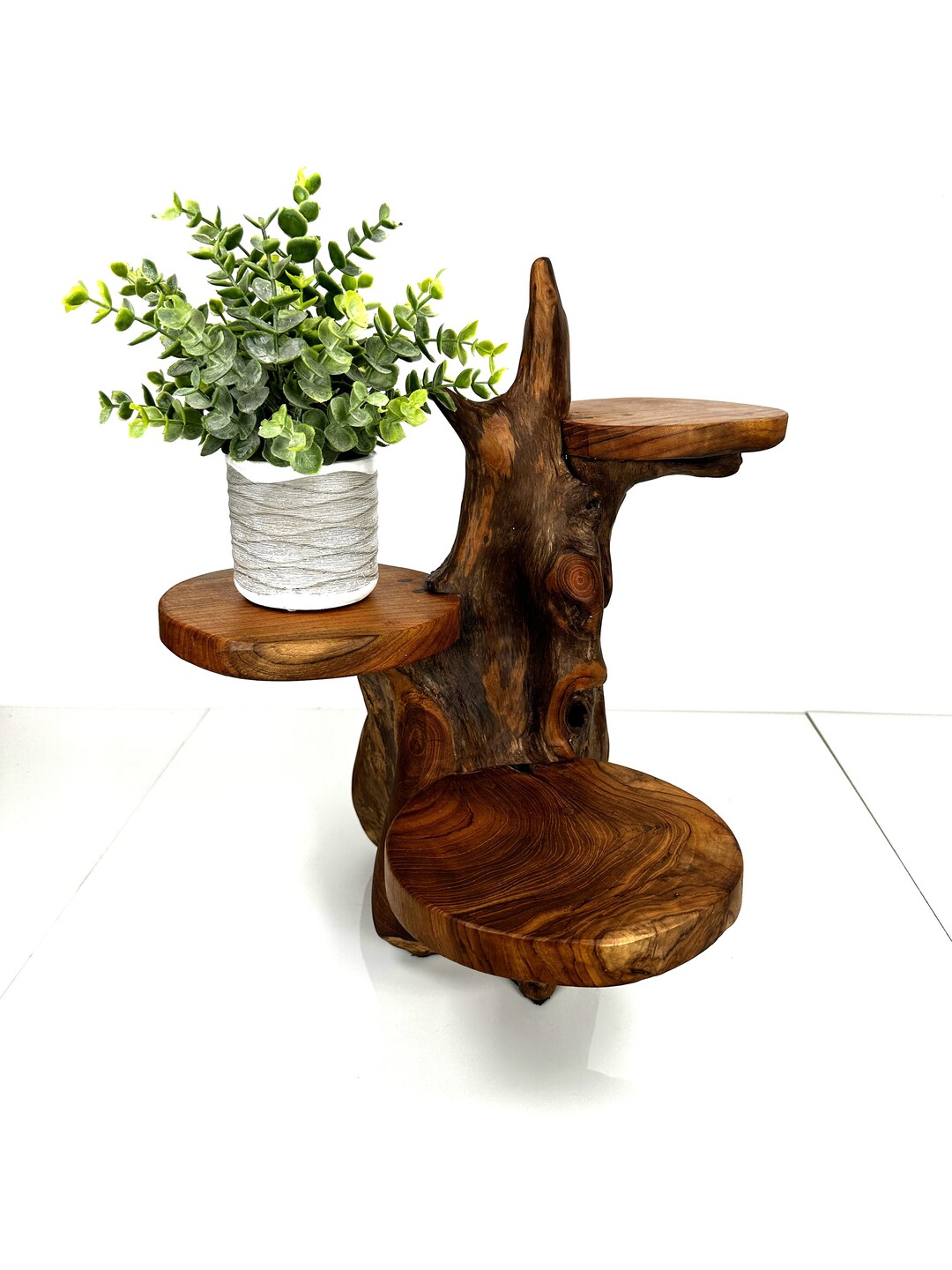 TEAK ACCENT SHELF, Tiered Teak Shelf, Corner Shelf, Teak Garden Shelf ...