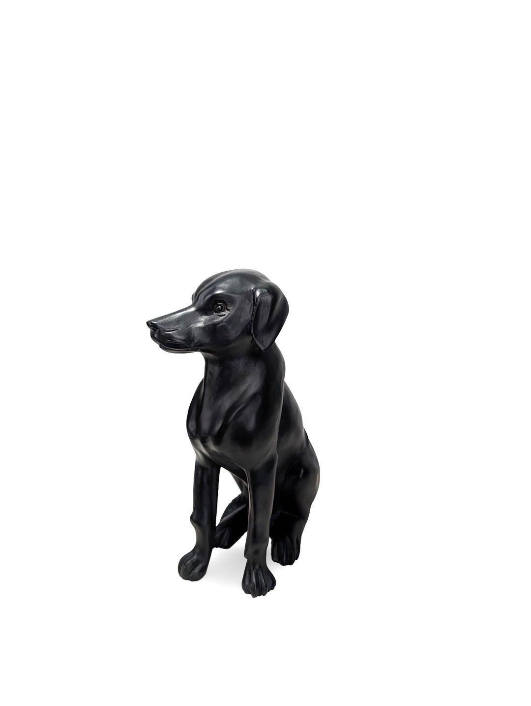 Black Lab Sculpture, Dog Statue, Wooden Lab Carving, Sitting Dog Statue ...