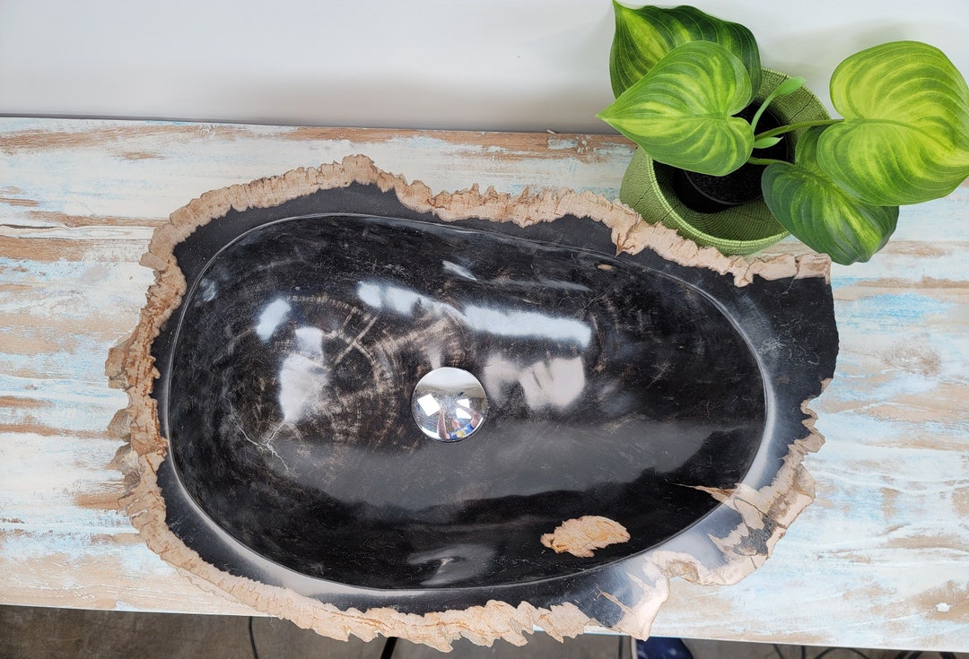 PETRIFIED WOOD SINK, Stone Sink, Stone Vessel Sink, Outdoor Sink ...