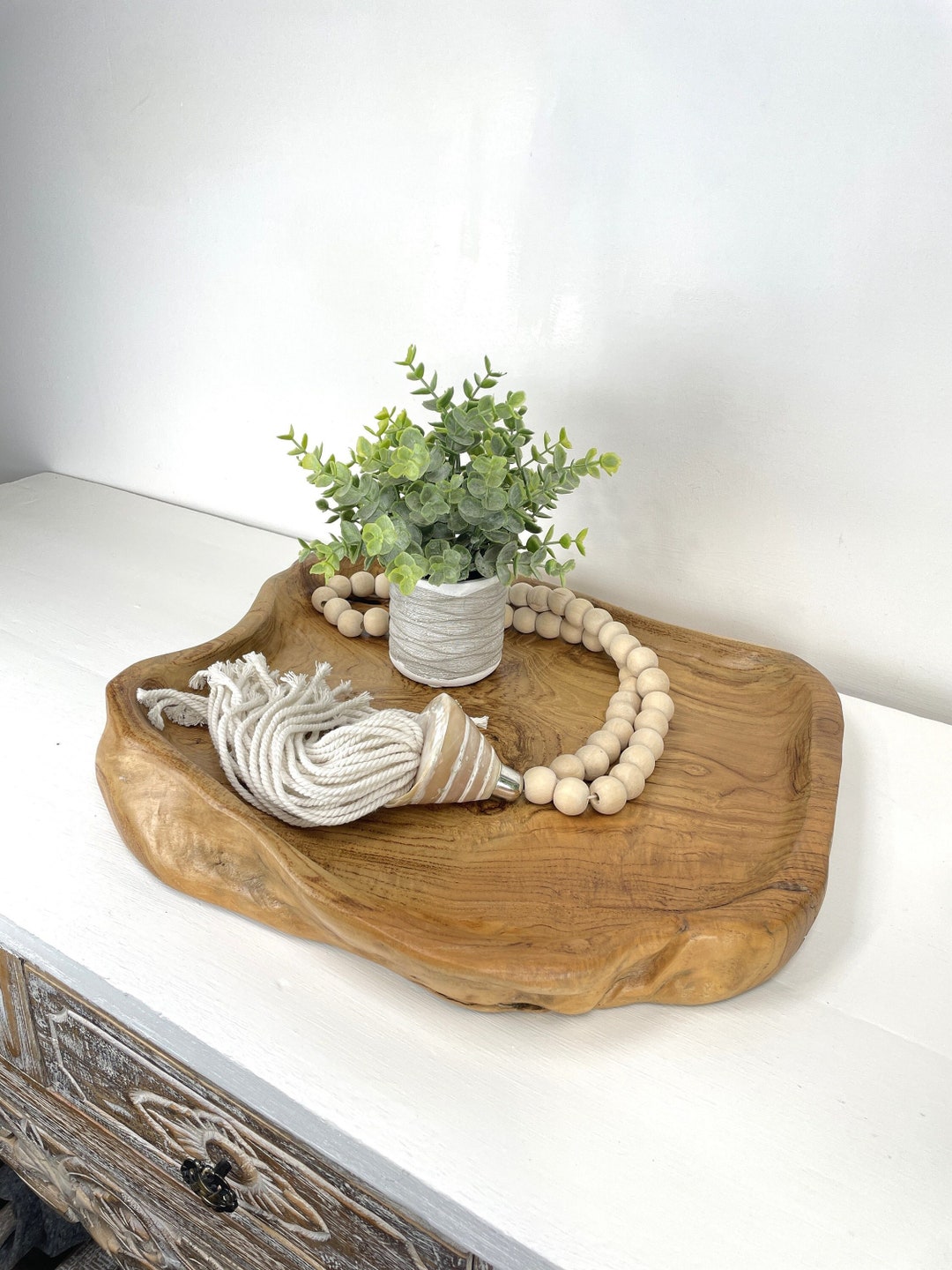 LIVE EDGE PLATTER, Rustic Serving Platter, Large Wood Plate, Live Edge ...