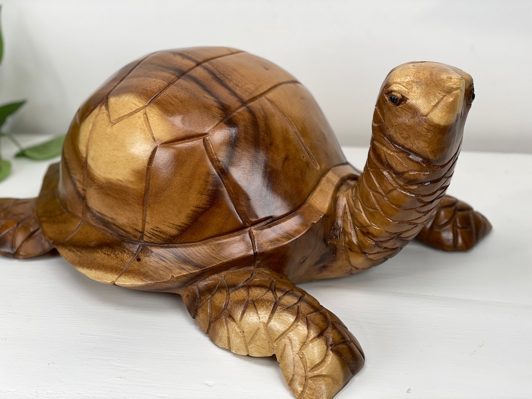 TEAK TURTLE CARVING, Hand Carved Turtle, Turtle Gift, Honu Carving ...
