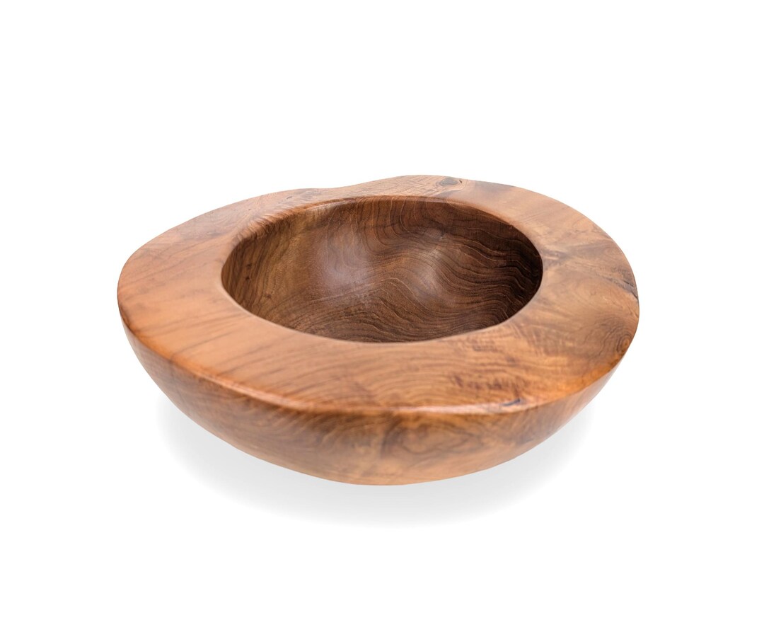 Teak Countertop Bowl, Teak Tabletop Bowl, Teak Centerpiece Bowl, Wood ...